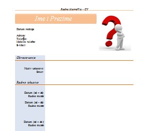 CV OBRAZAC | Zaposlimo Srbiju